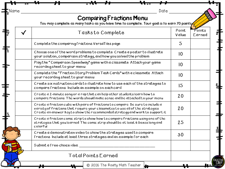 The Routty Math Teacher: Transformation Tuesday: Math Menus- List Menu
