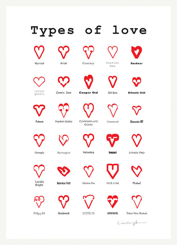 Types of Love Art by I Love Doodle
