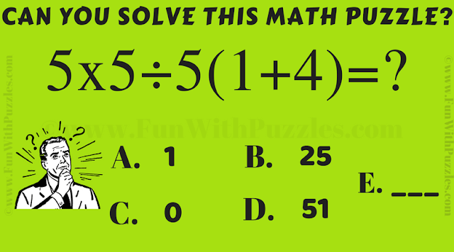 Arithmetic Math Game Picture Puzzle for Teens with Answer
