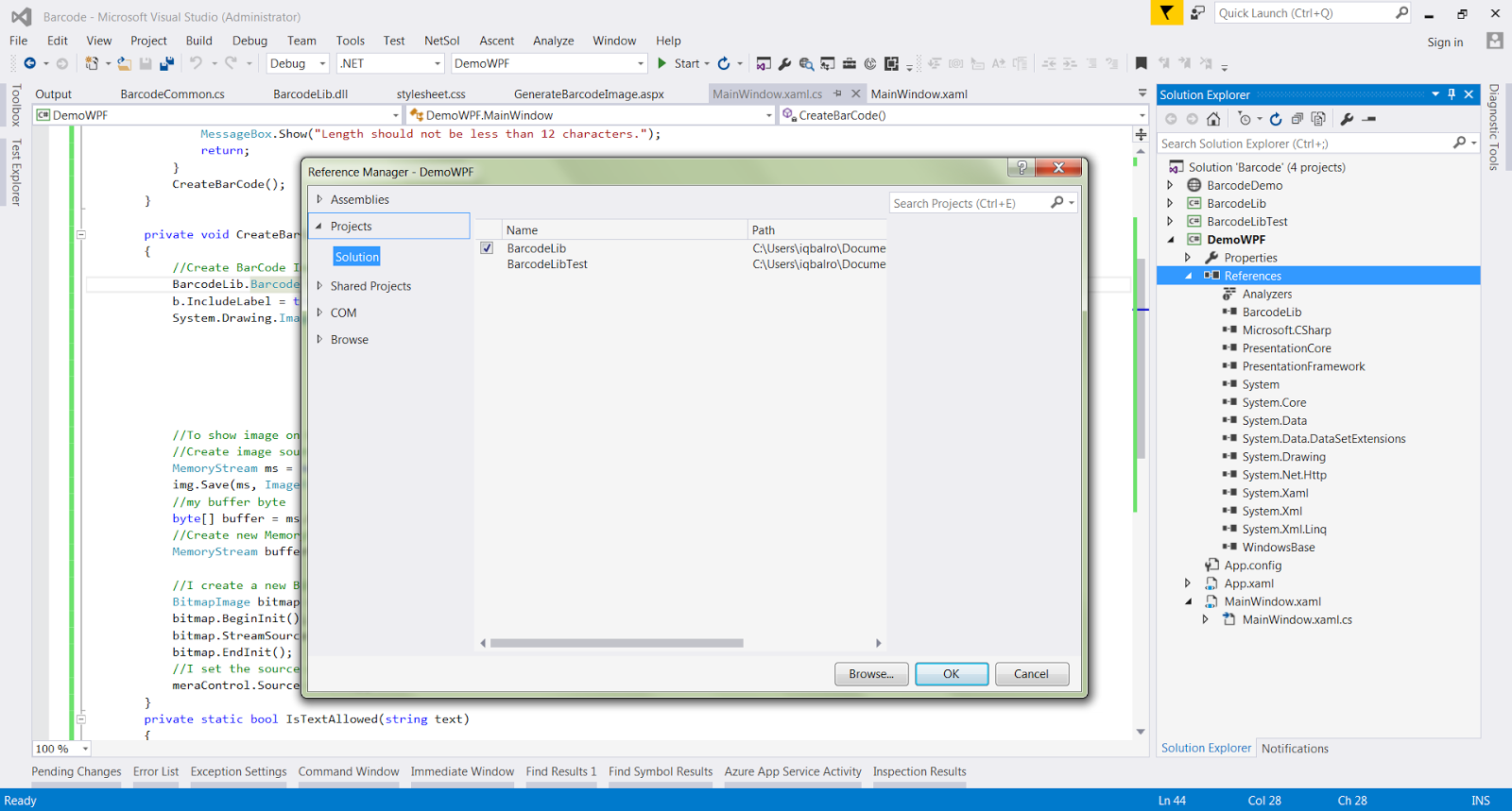 WPF Code Samples: Create Bar Code and Display it in WPF