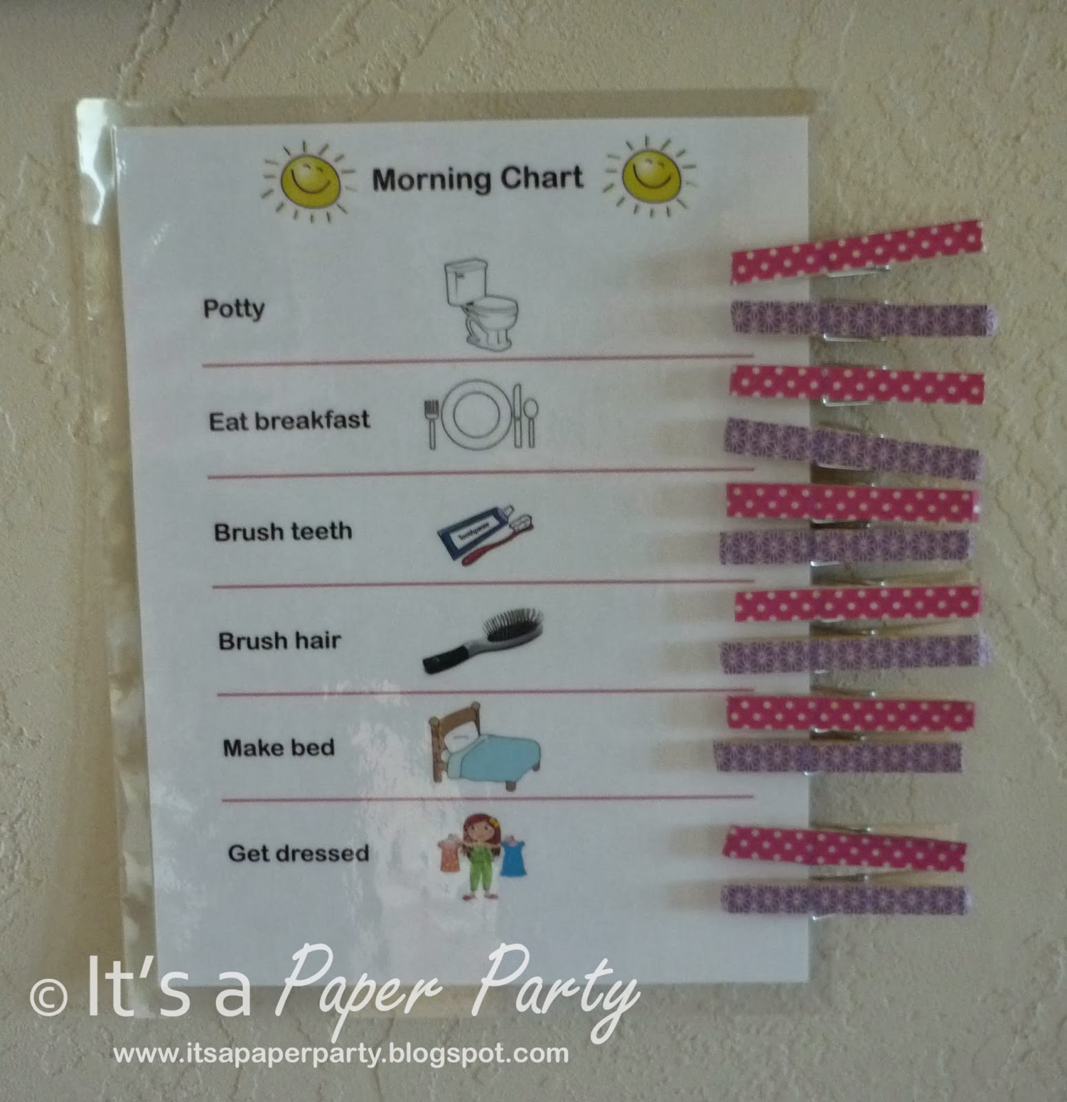 It's a Paper Party: Kids Morning Chore Chart