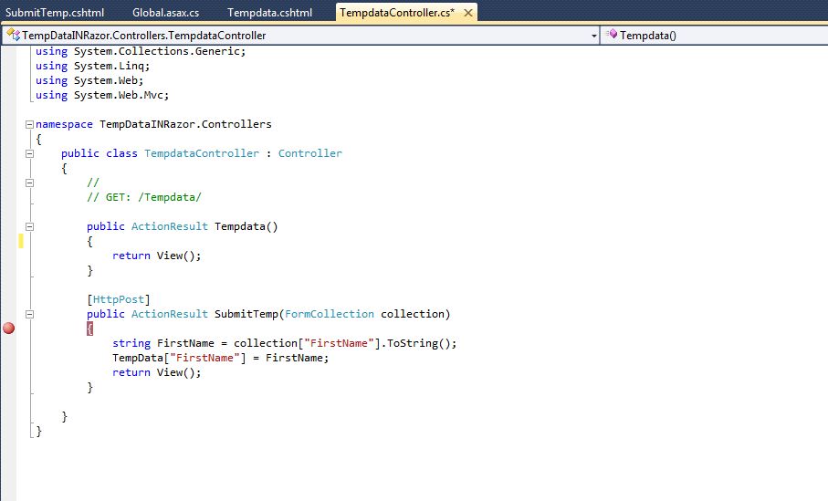 TempData in Asp.net MVC3 Razor | 20Fingers2Brains