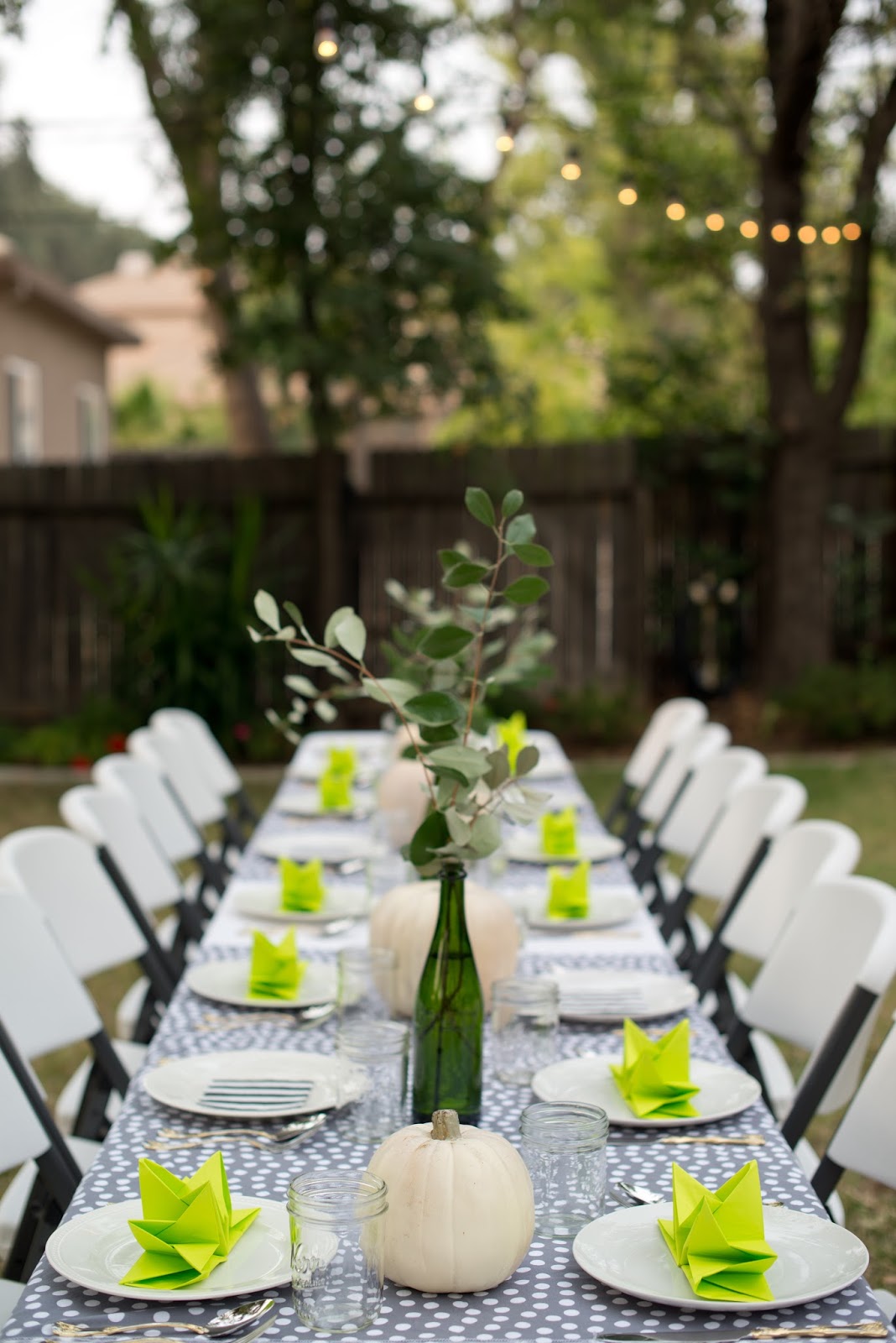 Domestic Fashionista: Pumpkins and Greens: A Fall Backyard Dinner Party