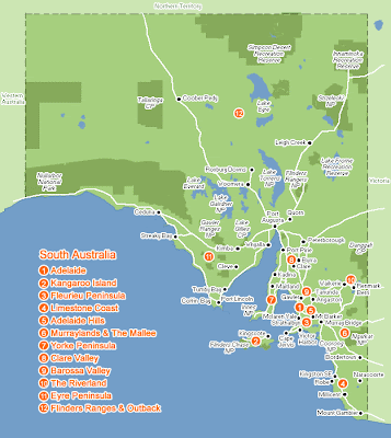 South Australia Region Map | Map of Australia Region Political