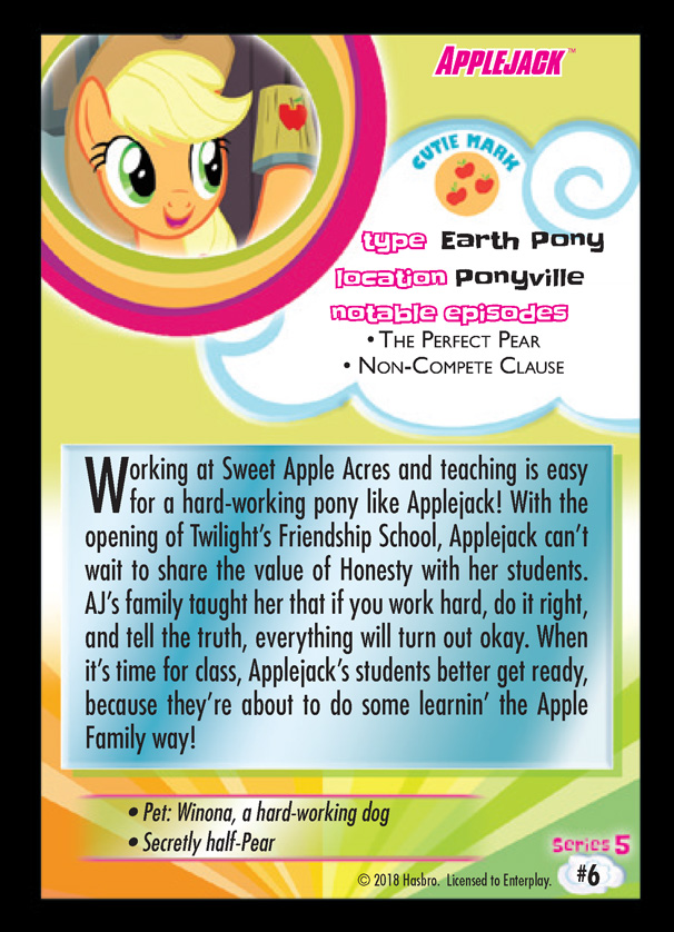 MLP Applejack Trading Cards | MLP Merch