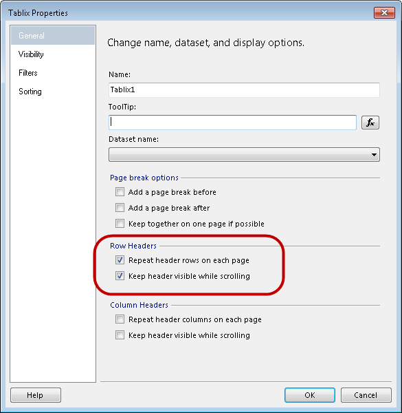 SELECT Statements: Repeating Headers in SSRS