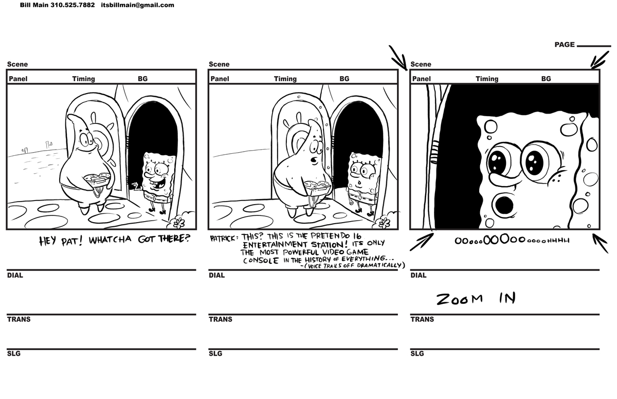Bill Main Illustration: SpongeBob Squarepants Storyboards