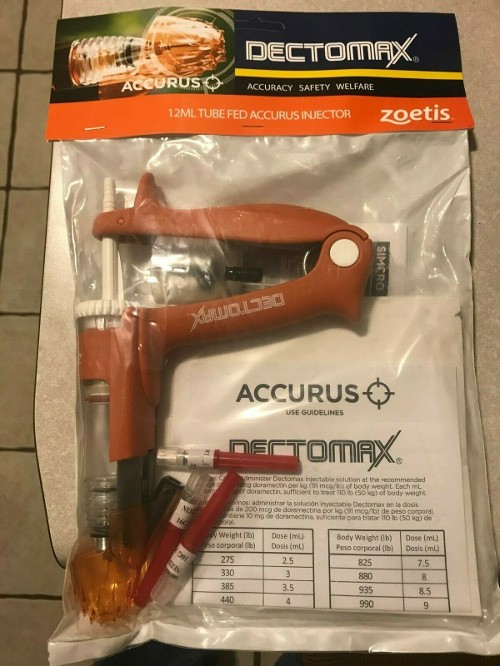 Zoetis Dectomax Applicator Gun 12ml Tube Fed Accurus Injector NEW