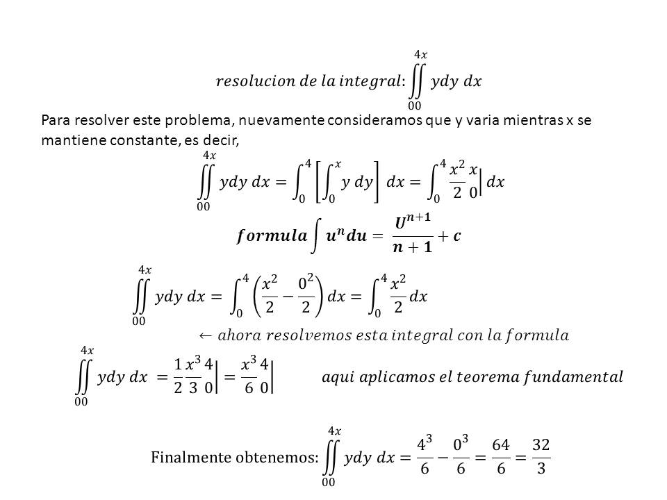 INTEGRAL DE DOBLE VARIABLE | Ejercicios de Matemáticas