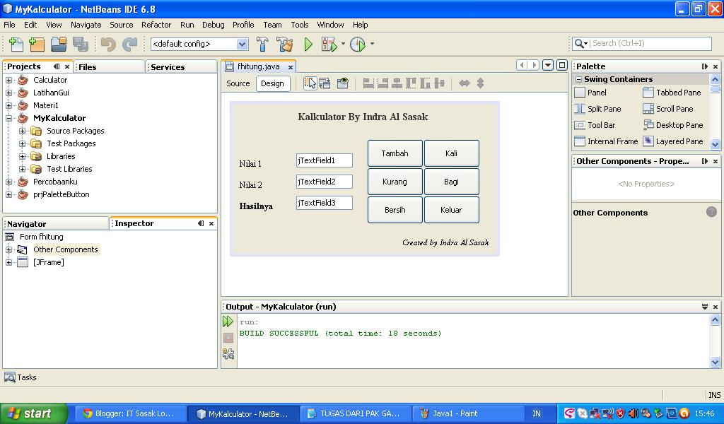 KALKULATOR SEDERHANA DENGAN JAVA - IT Sasak