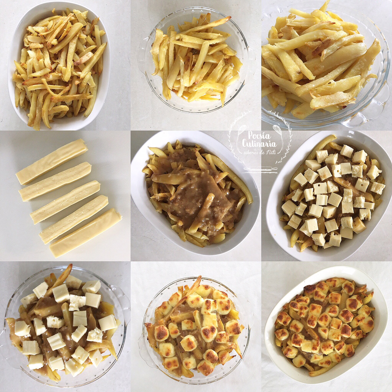 Poesía Culinaria . Sabores de Nati: Poutine / Papas al horno entre ...