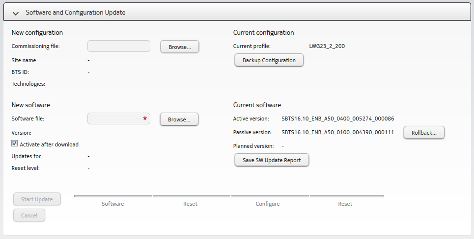 Nokia SRAN upgrade Software Version