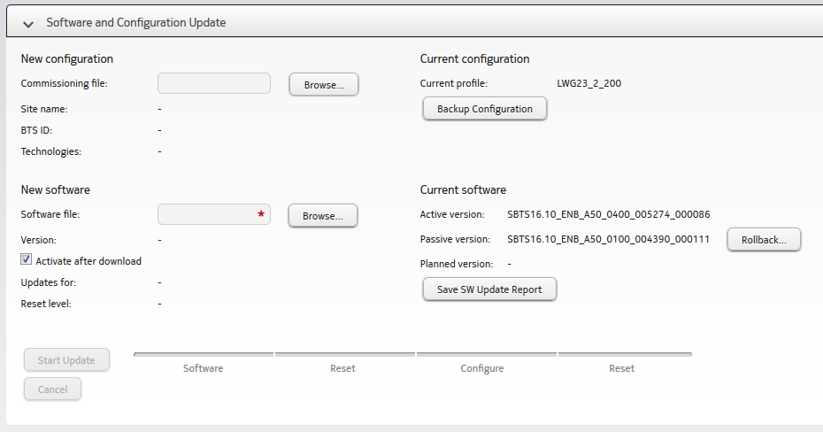 Nokia SRAN upgrade Software Version