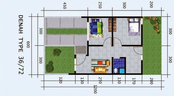 Denah Rumah Idaman type 36