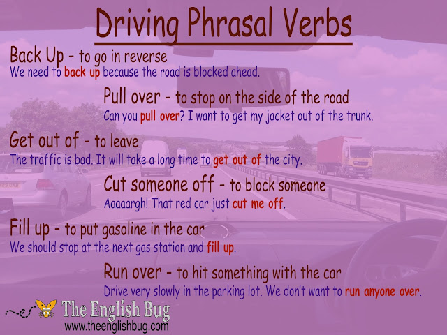 English In Jerez: Language snippets: Phrasal verbs for driving