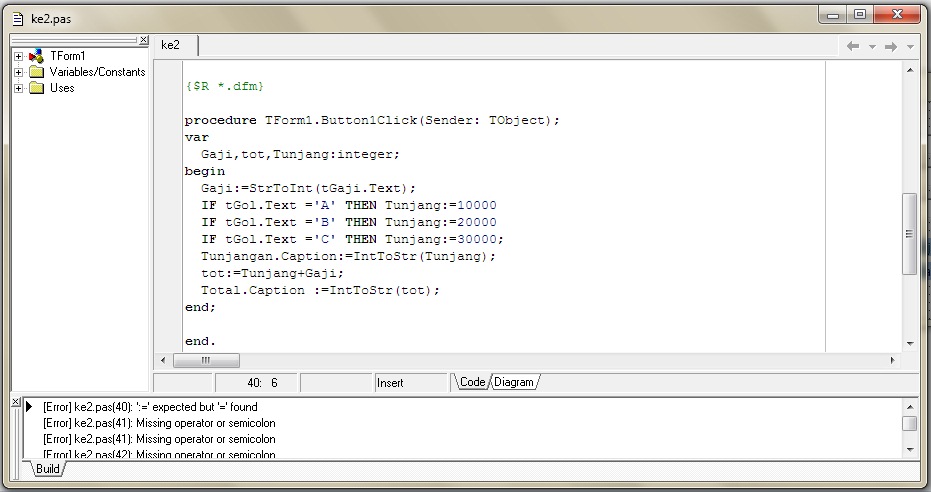 LATIHAN [ IF THEN ELSE ] | Delphi 7