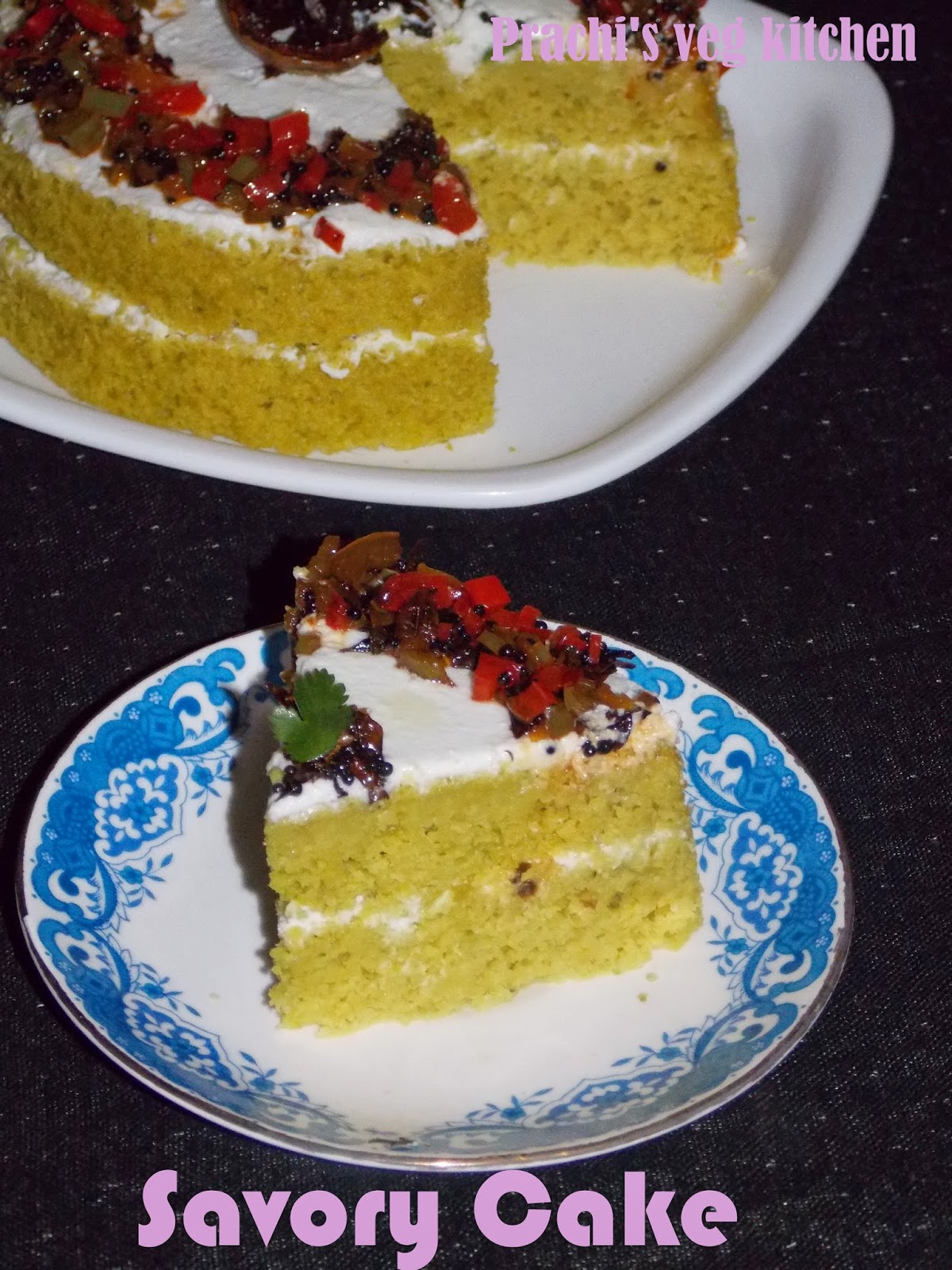 add chopped bell pepper and saute and spread on cake.