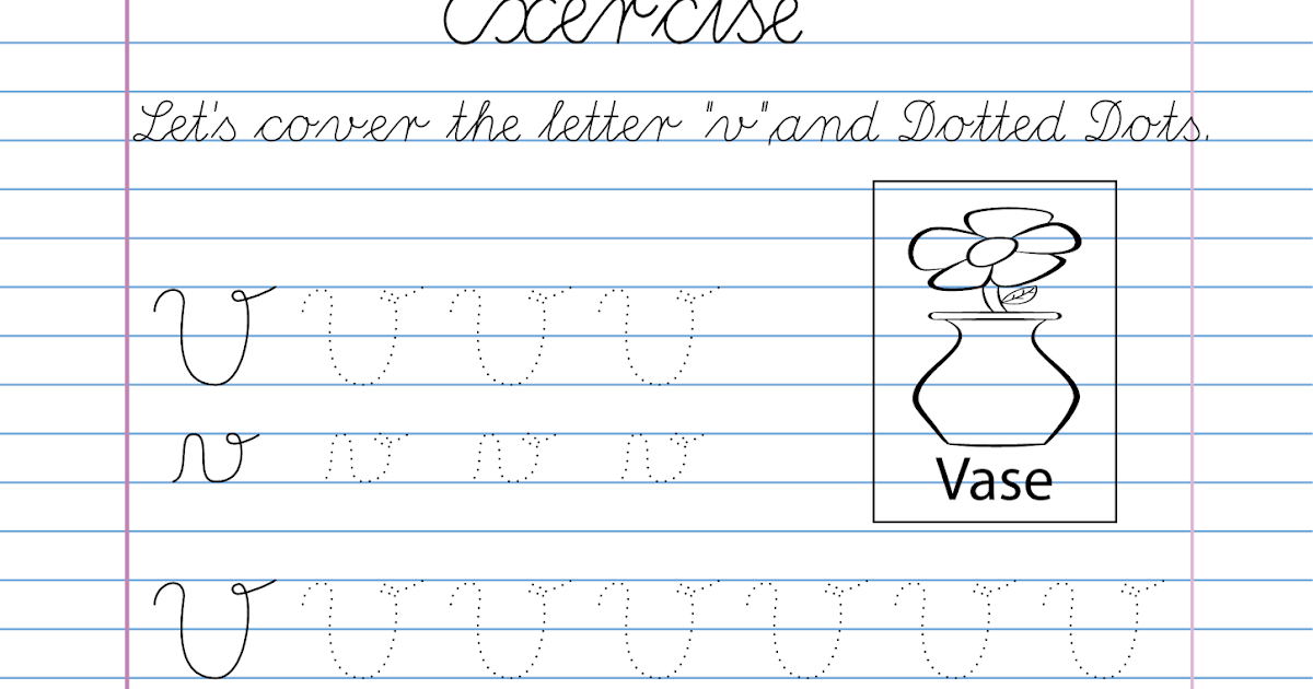 To print // dotted activity letter "V" in PDF