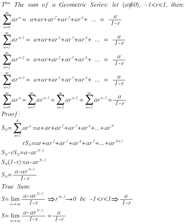 Science Visualized: Geometric Series shown in Theorem, in Proof and ...