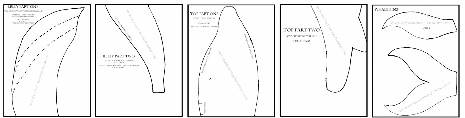 all my friends are flowers: Denim Whale Tutorial & Printable Pattern
