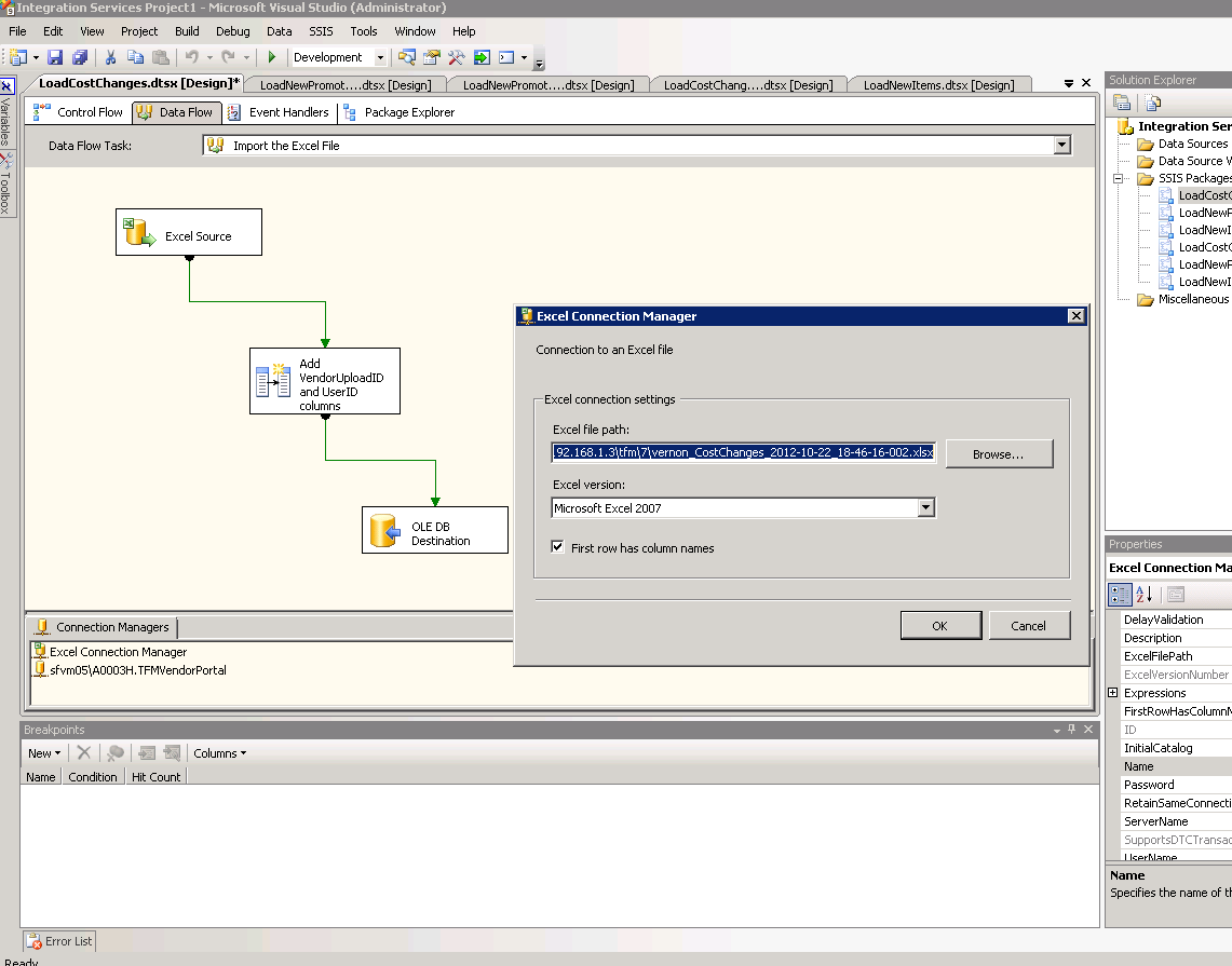 A day in the life of a BI Developer: Task 17: SSIS with variable excel ...