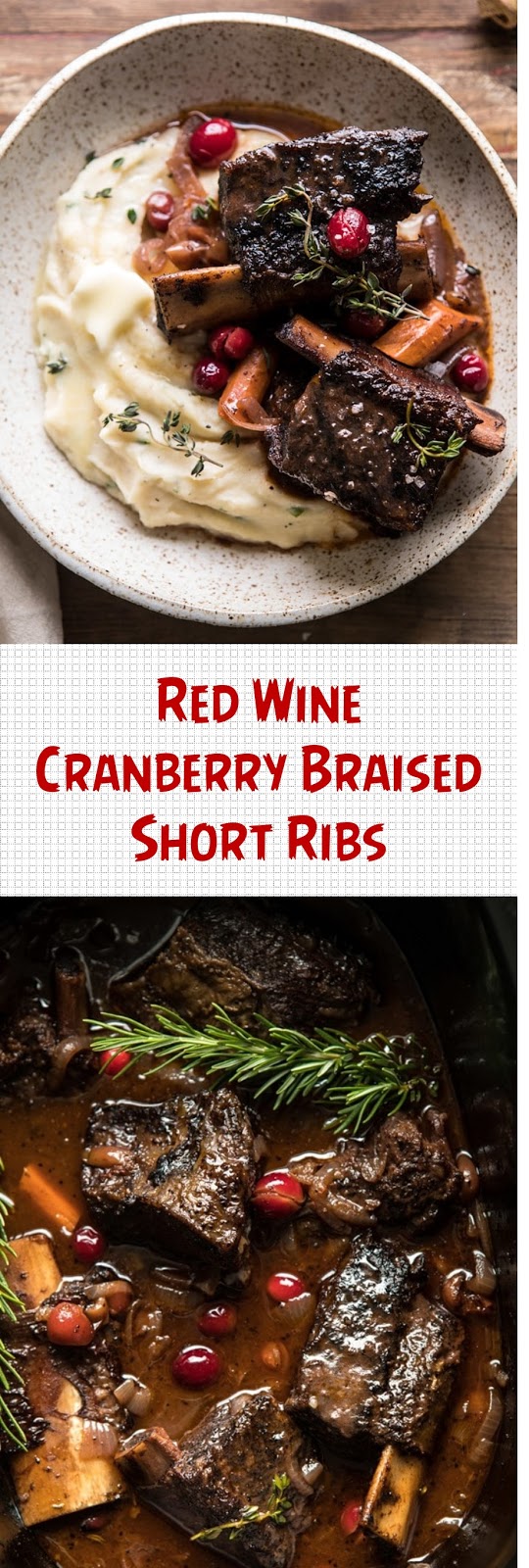Red Wine Cranberry Braised Short Ribs