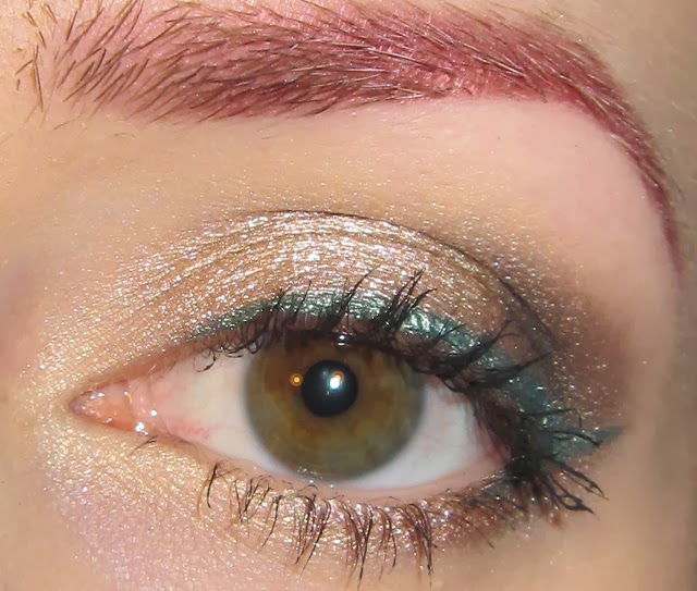 Glitter is my Crack: Neutral eye Makeup Look with Green Liner