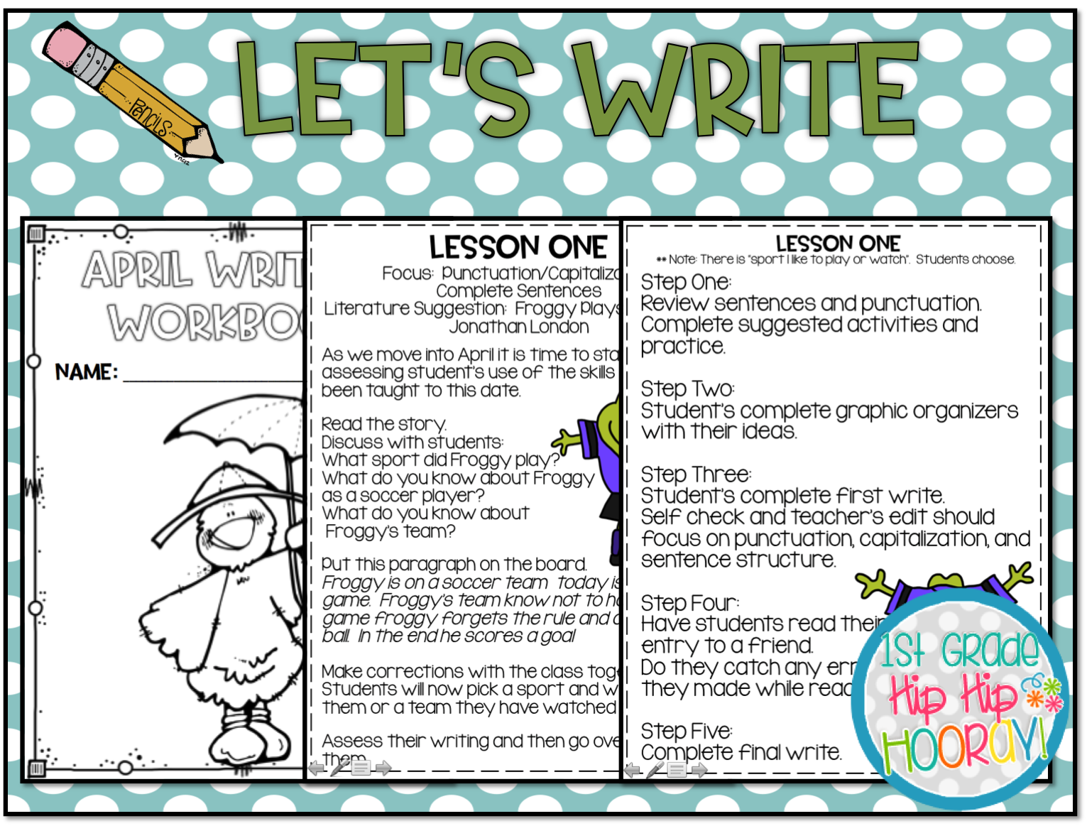 1st Grade Hip Hip Hooray!: Let's Write April!