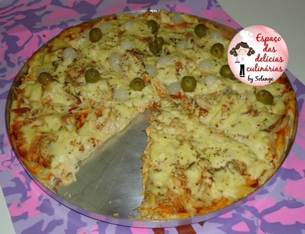 Pizza de frango - Espaço das delícias culinárias