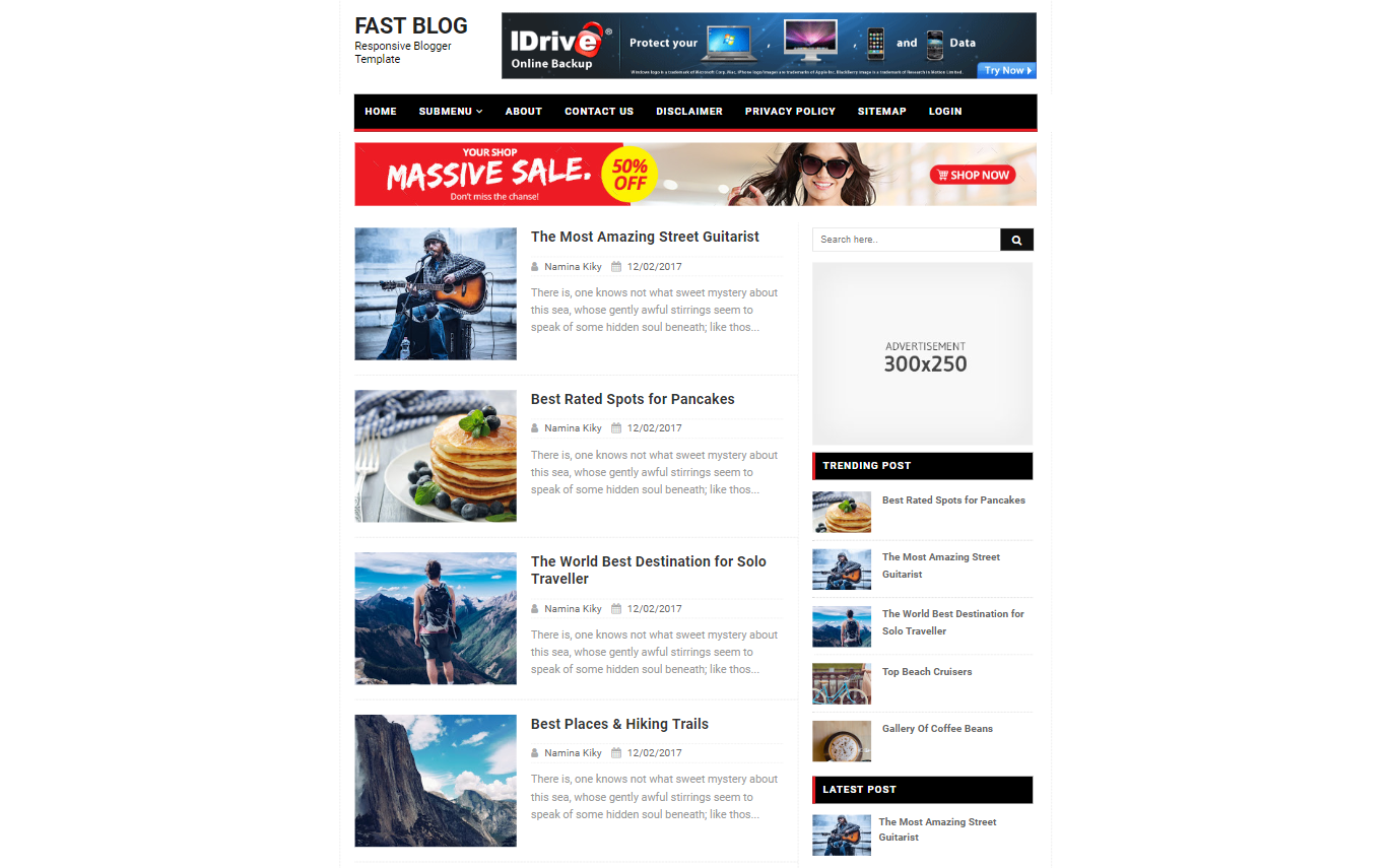 Fast Blog Responsive Blogger Template
