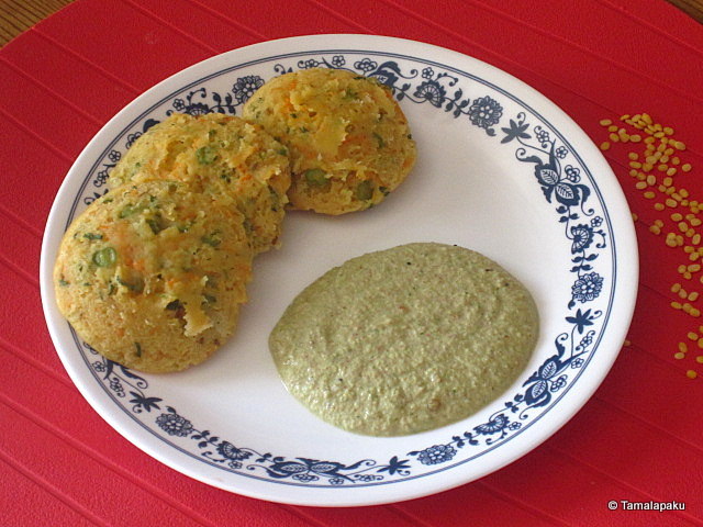 Moong Dal Idli ~ Pesarapappu Idli ~ Tamalapaku
