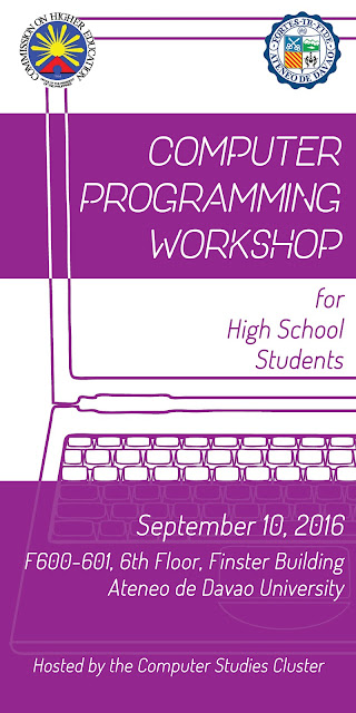 Computer Programming Workshop for HS Students - Tarp (2016) | Disenyo ...