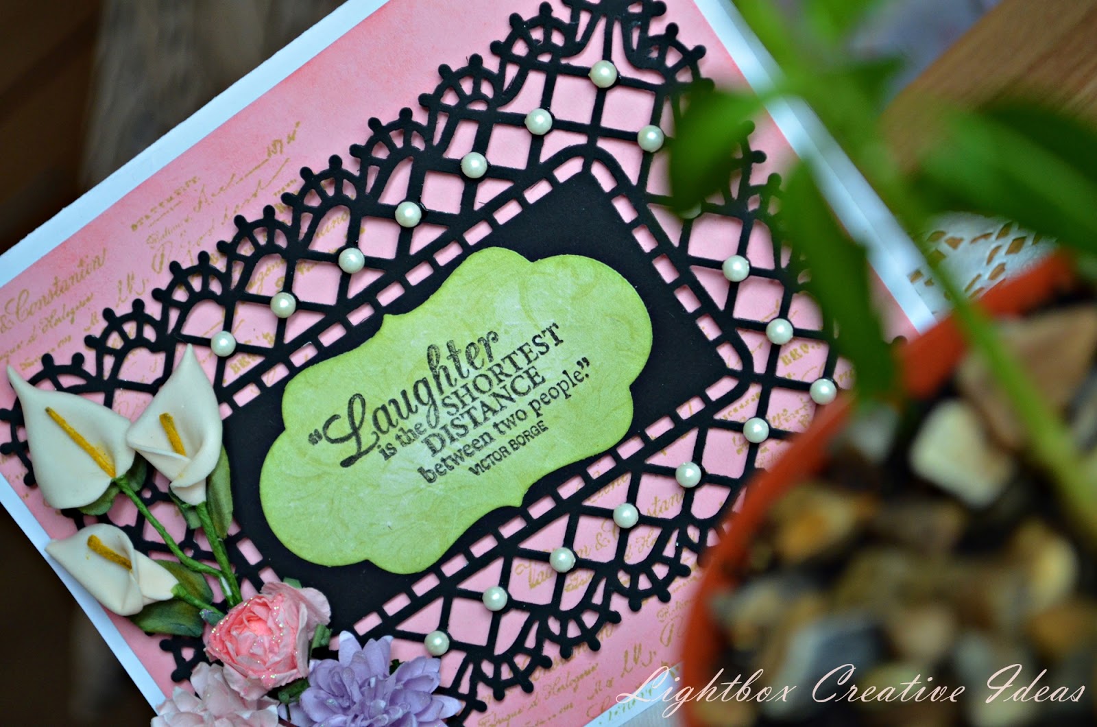 Lightbox creative Ideas: Lattice card with sizzix