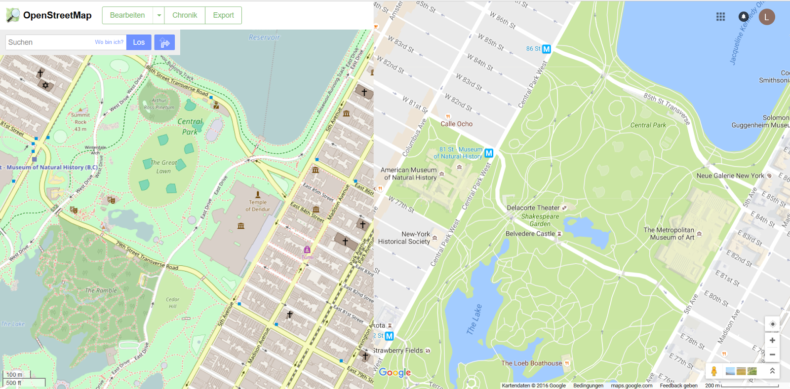 Maps and Routing in Websites: Comparsion of Google Maps and OpenStreetMap