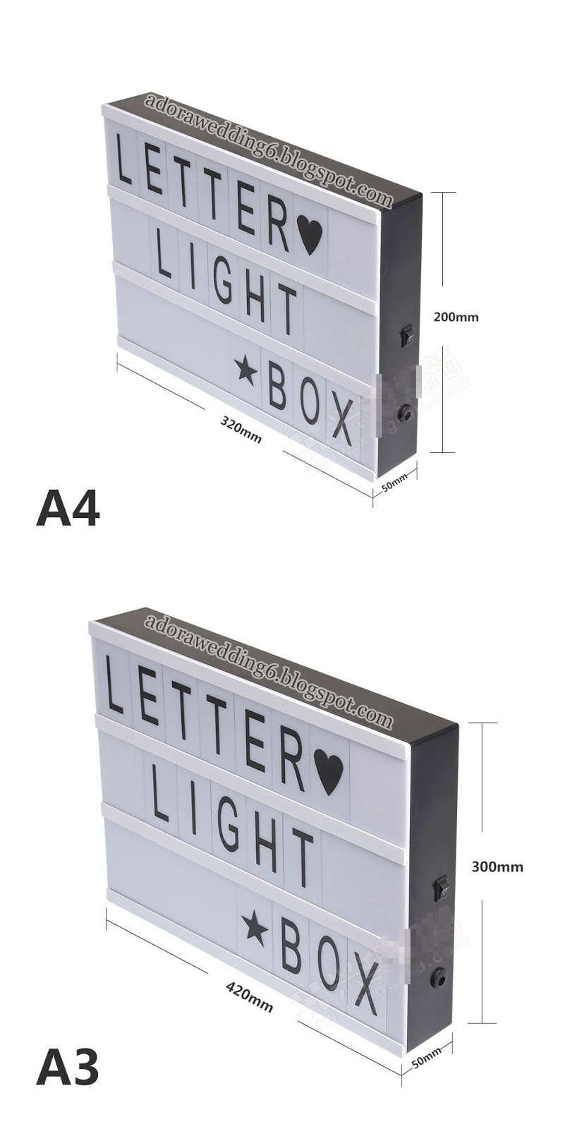 Adora Wedding Accessories: Customizable Cinematic LED Lightbox
