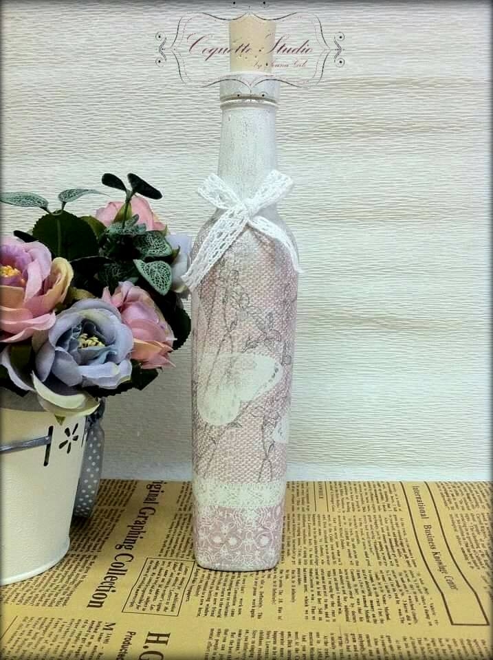 Coquette Studio: Sticle nunta decorate....pentru palinca, vin sau orice ...