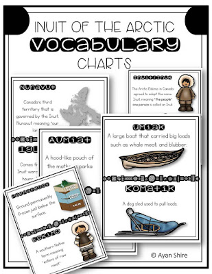 TeacherMomPlus3: FREEBIE! Inuit of the Arctic Vocabulary Charts