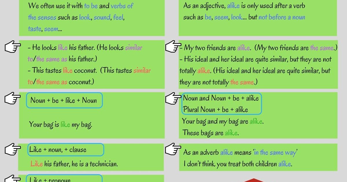 Click on: 'LIKE' vs 'ALIKE'