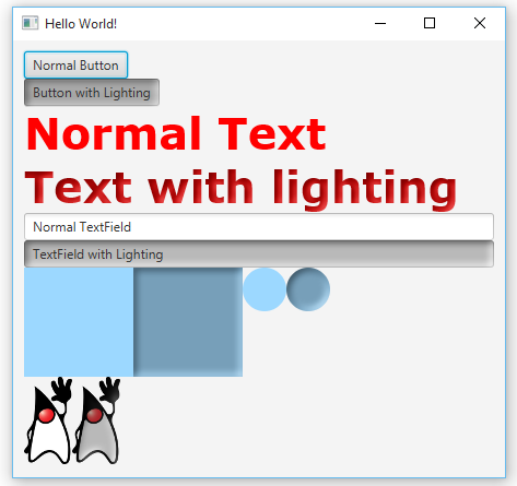 Java-Buddy: JavaFX Lighting effect