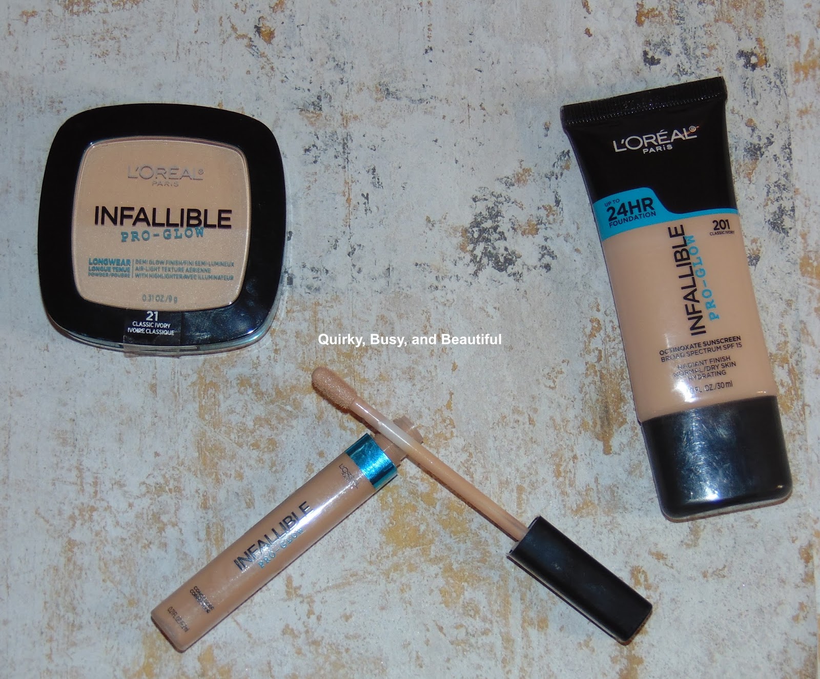Quirky, Busy, and Beautiful: L'Oreal Infallible Pro Glow Concealer & Powder