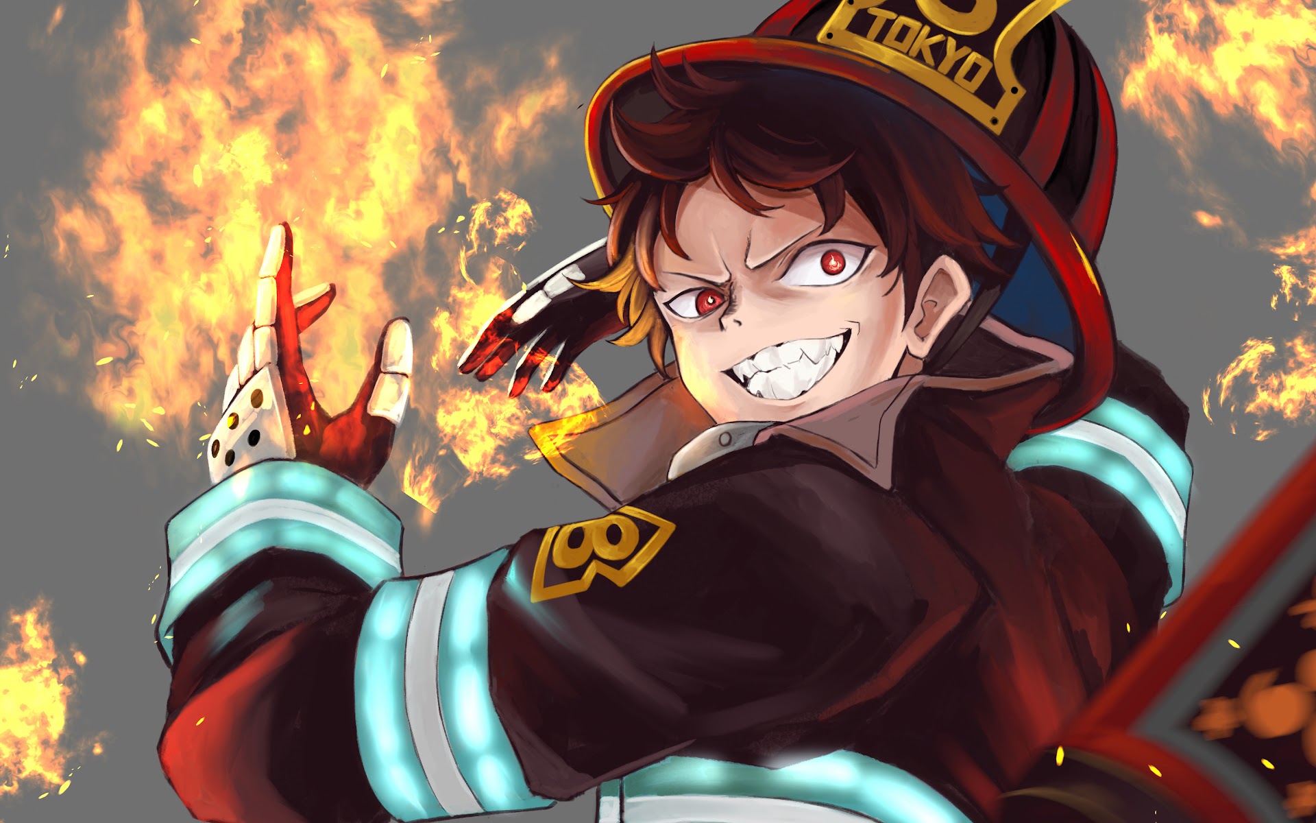Fire Force, Shinra Kusakabe, Flame, 4K, #34 Wallpaper iPhone Phone