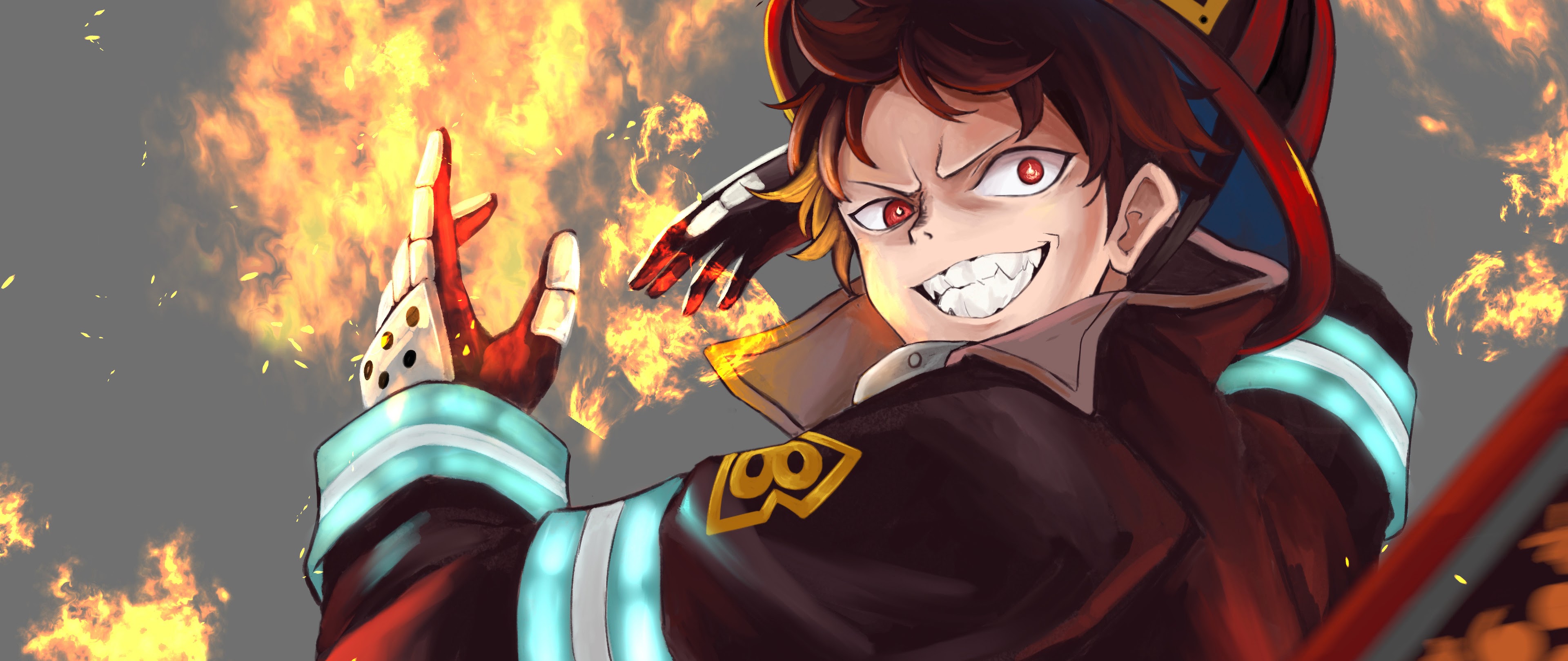 Fire Force, Shinra Kusakabe, Flame, 4K, #34 Wallpaper iPhone Phone