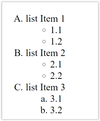HTML List style and Nested Lists ~ A.J.A Informatix