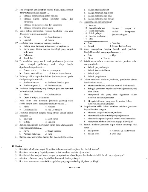 Contoh Soal UAS Prakarya Kelas 7 SMP / MTs Semester 2 - Blog Kang Hamzah Contoh Soal UAS Prakarya Kelas 7 SMP / MTs Semester 2 - Blog Kang Hamzah