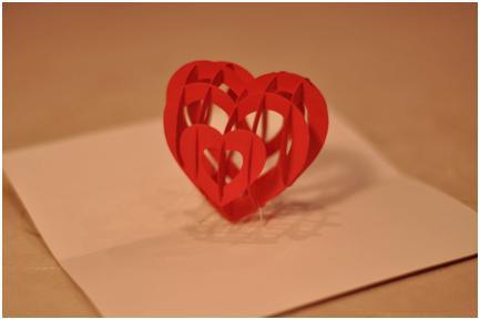 Kirigami 180 - 3D Heart Pop Up Card ( +Pattern) - Artkirigami