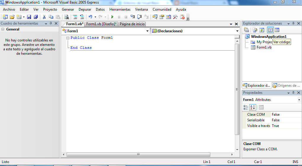 Visual Basic: Entorno de Visual Basic