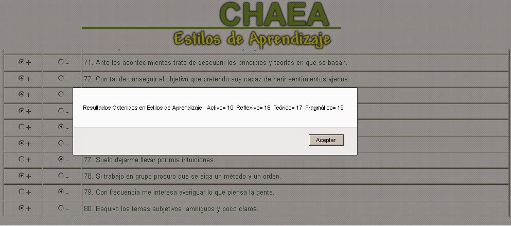 El sentido común no es tan común: Test de Chaea y el Estilo de Estudio