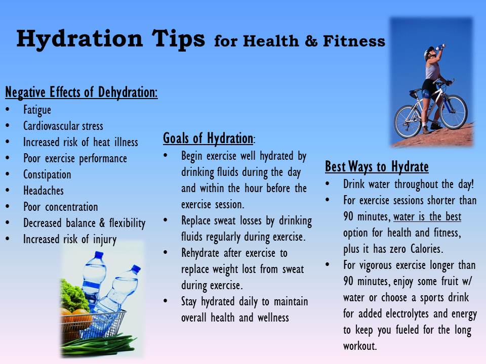RNS Sports Nutrition: Got fluids? Hydration is crucial.