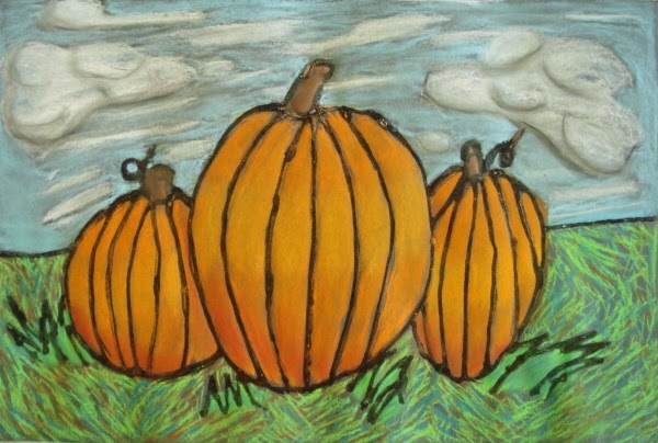a faithful attempt: Glue Line Chalk Pastel Pumpkins