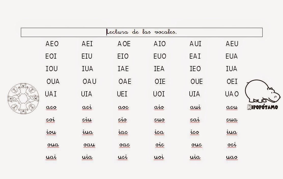 Víctor Escandell Bermúdez: Ficha de lectura de las vocales en mayúscula ...